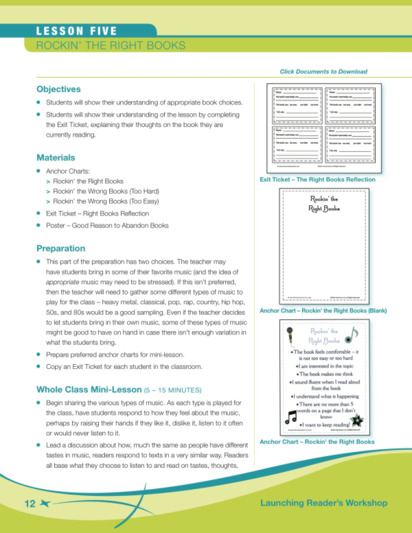 Reader's Workshop Launching Unit