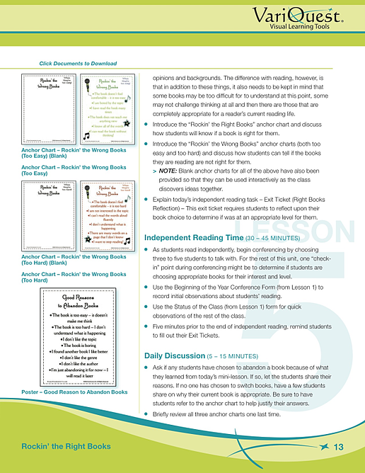 Reader's Workshop Launching Unit