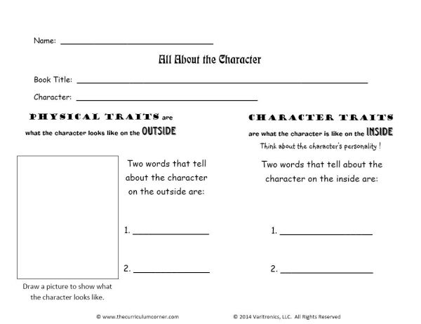 Character Traits (Primary) - Mini Lesson & Templates