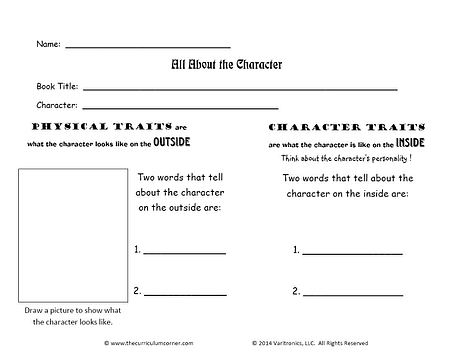 Character Traits (Primary) - Mini Lesson & Templates