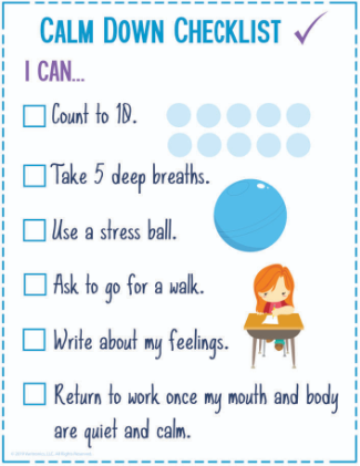 Calm Down Checklist Poster Download | VariQuest