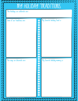 My Holiday Traditions Poster Download | VariQuest